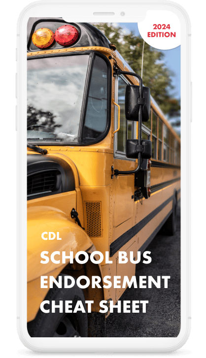 CDL - Endorsement S (School Bus) Cheat Sheet -- DMVCheatSheets.com
